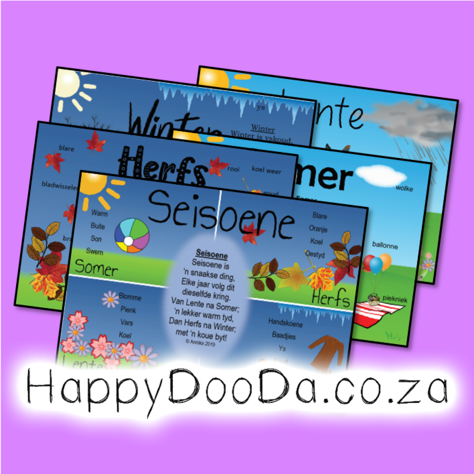 Seisoene Muurkaarte Bundel – HappyDooDa